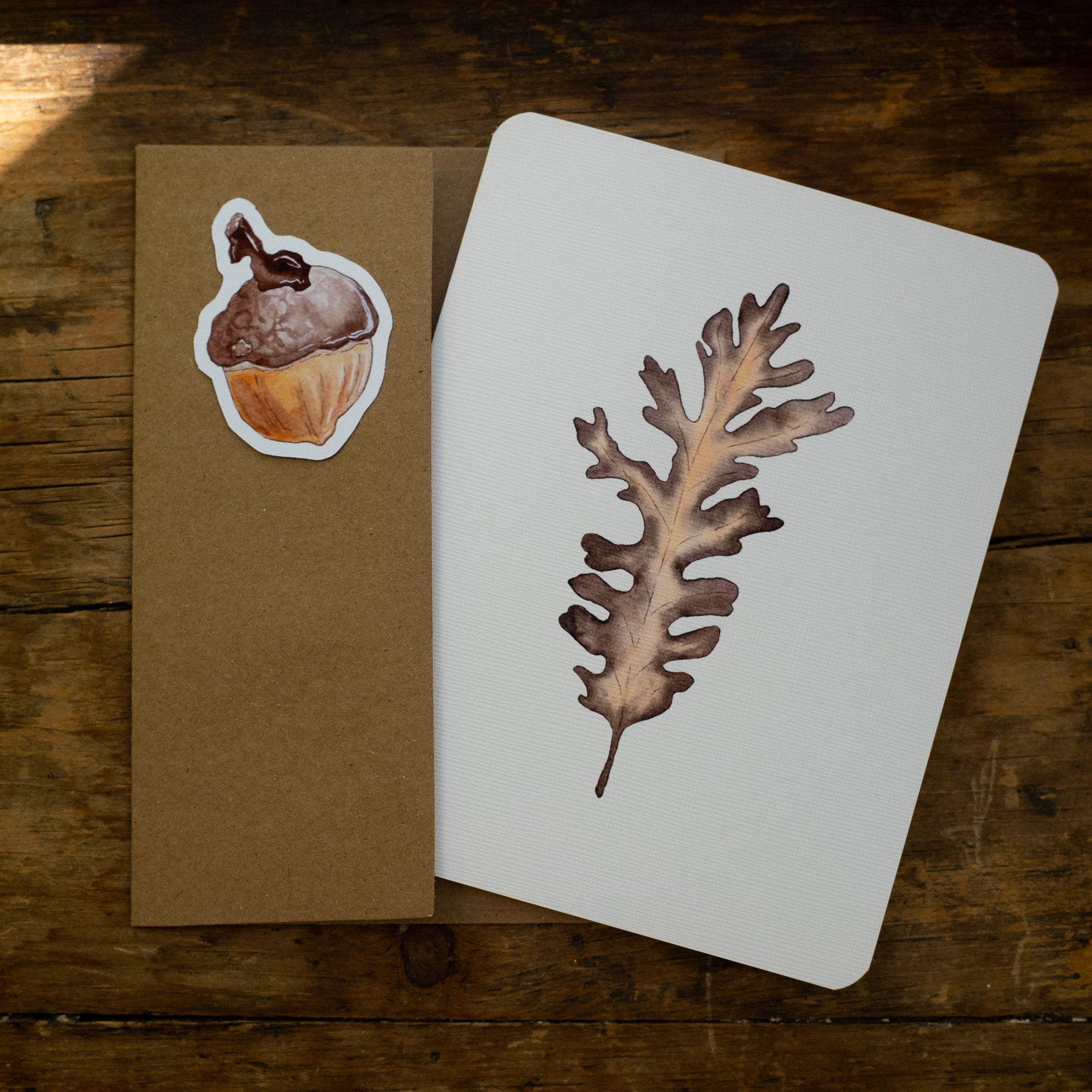 Carte - Feuille de chêne – Maryse Watercolor